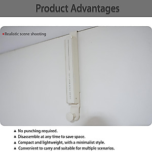 FCWVP Aluminum Alloy Folding Clothes Drying Rack - Over The Door Hanger with Retractable Rod, Foldable, Portable, Space-Saving Bathroom Accessories and Towel Rack Organization