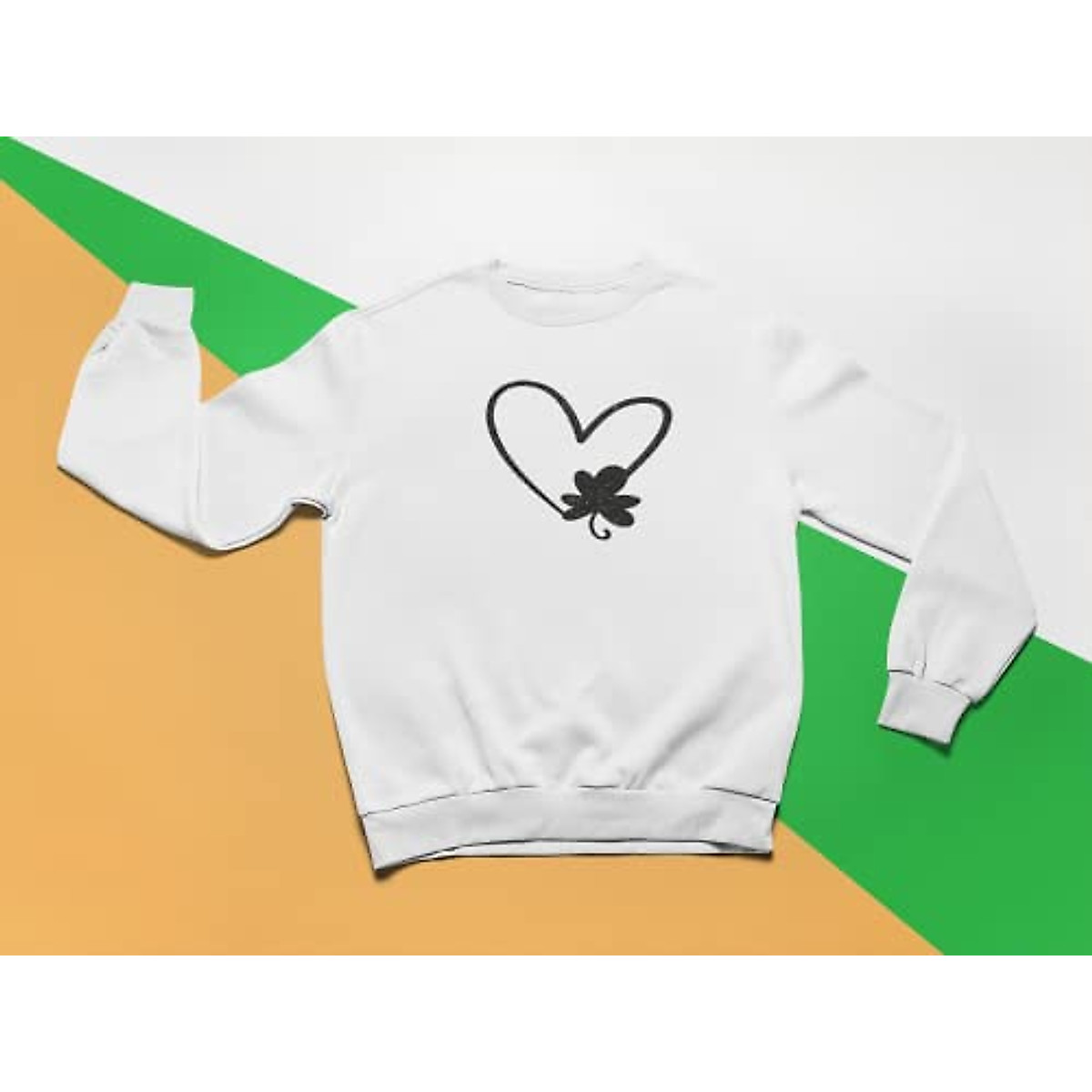 Heart Shamrock Iron On Decal, St Patricks Day Shirt Transfer, Iron On Transfer, Clover Patch, Glitter Decal, St Paddy, Good Luck Four Leaf (Grass Glitter)