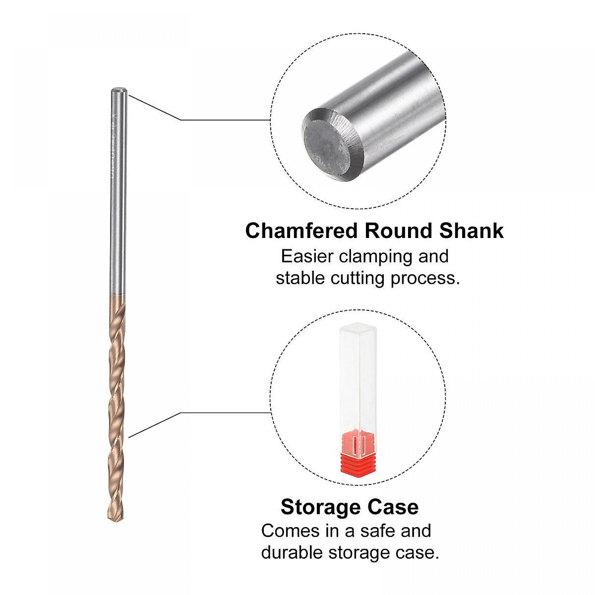uxcell Twist Drill Bit, 3mm Jobber Drill Bit Nanoscale Titanium Coated K35 Tungsten Carbide Straight Shank 80mm Length for Drilling Stainless Steel Alloy Steel