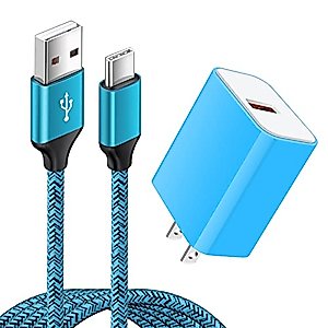 Samsung Phone Android Charger Fast Charging for Samsung Galaxy A13 5G/A03s/A04s/S23/S22 Ultra/S21 FE/S20/S10/S9/A11/A12/A32/A53/A23 5G,USB Type C Charger Power Block Wall Adapter with USB C Cable 6FT