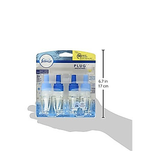 Febreze Plug in Air Fresheners, Heavy Duty Crisp Clean, Odor Fighter for Strong Odors, Scented Oil Refill (2 Count)