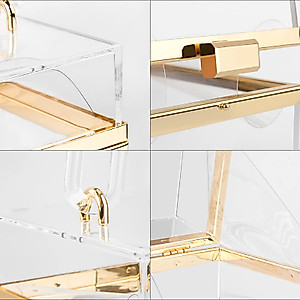 Women Acrylic Clutch Purse, Clear Square Box, Transparent Stadium-Approved Bag, Evening Party Dinner Handbag Medium