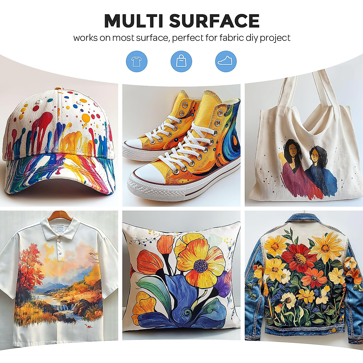 Nicpro Professional Effects Fabric Medium, 8.45oz Bottle Fabric Painting Acrylic Fluid Medium, Improves Acrylic Paint Adhesion to Fabrics, Textiles for Fabrics DIY Clothing, T-shirts, Shoes Jeans Bags