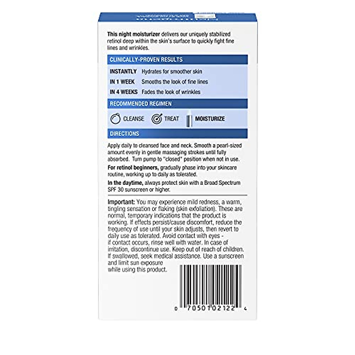 Neutrogena Rapid Wrinkle Repair Retinol Anti-Wrinkle Night Moisturizer Cream, Anti-Wrinkle Face & Neck Cream Moisturizer with Hyaluronic Acid & Retinol, Paraben-Free, 1 fl. oz