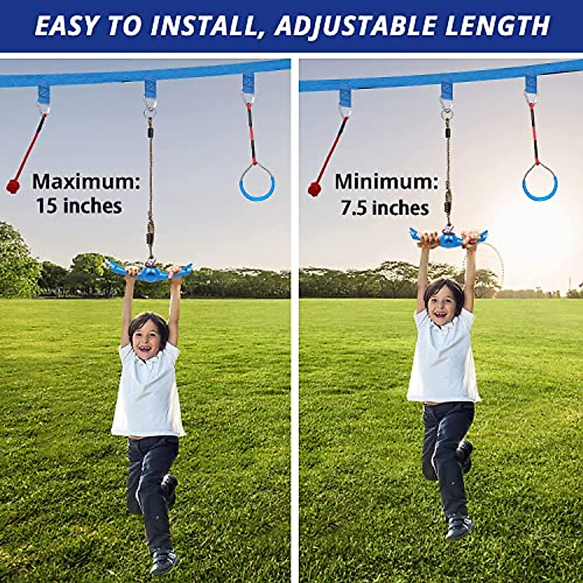 YAMIPROBI Ninja-Twister Swing Spins Set: Slackline Attachments - 360° Handle Twist-Spin Flips Toy Activate Ninja Powers - Ninja Warrior Accessories - Kids Ninja Hang Toys for Playground Backyard