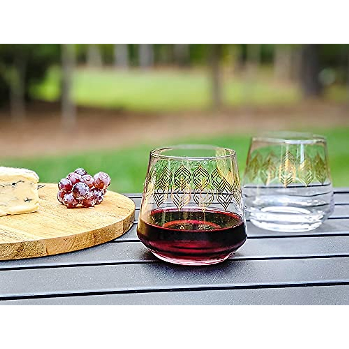 Alchemade Set Of 2 Whiskey Glasses With Metallic Design - 16 Oz Lowball For Cocktails, Old Fashioned, Manhattan, Bourbon, Or Scotch - Stemless Wine Glass Or Use For Any Beverage Of Choice