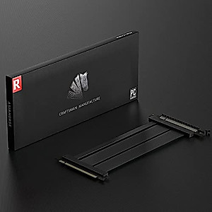 AsiaHorse PCIE 4.0 16x Shielded Extreme High Speed Riser Cable with PCI Express Port for GPU Extension Card-Right Connector,250MM