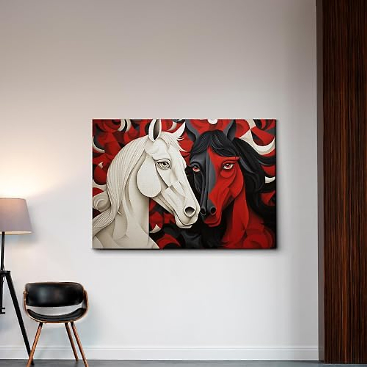 Majestic Black Stallion Galloping In The Clouds, Black Horse On Salt Flats, Canvas Print, Black Horse Print, Black Horse Wall Art