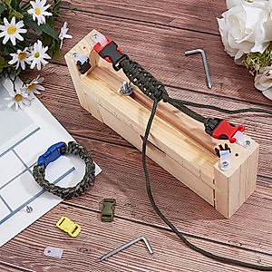 PH PandaHall Jig Bracelet Kit, Adjustable Length Bracelet Maker Kit for Weaving DIY Craft Tools, Including 2 Parachute Cords and 6 Quick Release Buckles