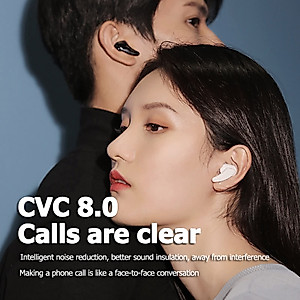 Xmenha True Wireless Earbuds Bluetooth 5.3 Ear Buds in Ear Headphones with Microphone TWS Wireless Earphones with Charging Case audifonos Bluetooth inalambricos Blue Tooth Ear Buds for iPhone Android