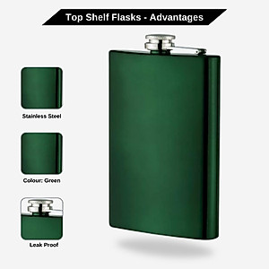 Top Shelf Flasks | Custom Stainless Steel Pocket Size 8oz Drinking Flasks | Iron Flask Screw-On Leak Proof Cap | Mens Wedding Favors | Liquor Flasks For Men