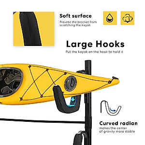 VIVOHOME Heavy Duty Freestanding Dual Storage Rack Height Adjustable Carrier Stand for Kayaks SUP Paddle Boards and Canoes