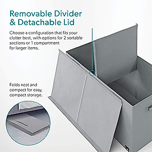 Mindspace Toy Chest for Baby Toys - Stuffed Animal Storage with Lid for Kids Playroom | Large Toy Organizer Box for Boys & Girls - Toy Bin for Living Room | The Oxford Collection, Gray