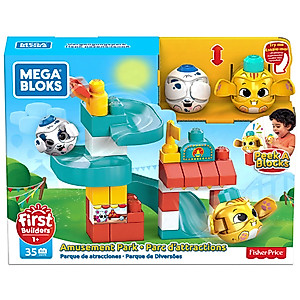 Mega Bloks Peek A Blocks Amusement Park with Big Building Blocks, Building Toys for Toddlers (30 Pieces)