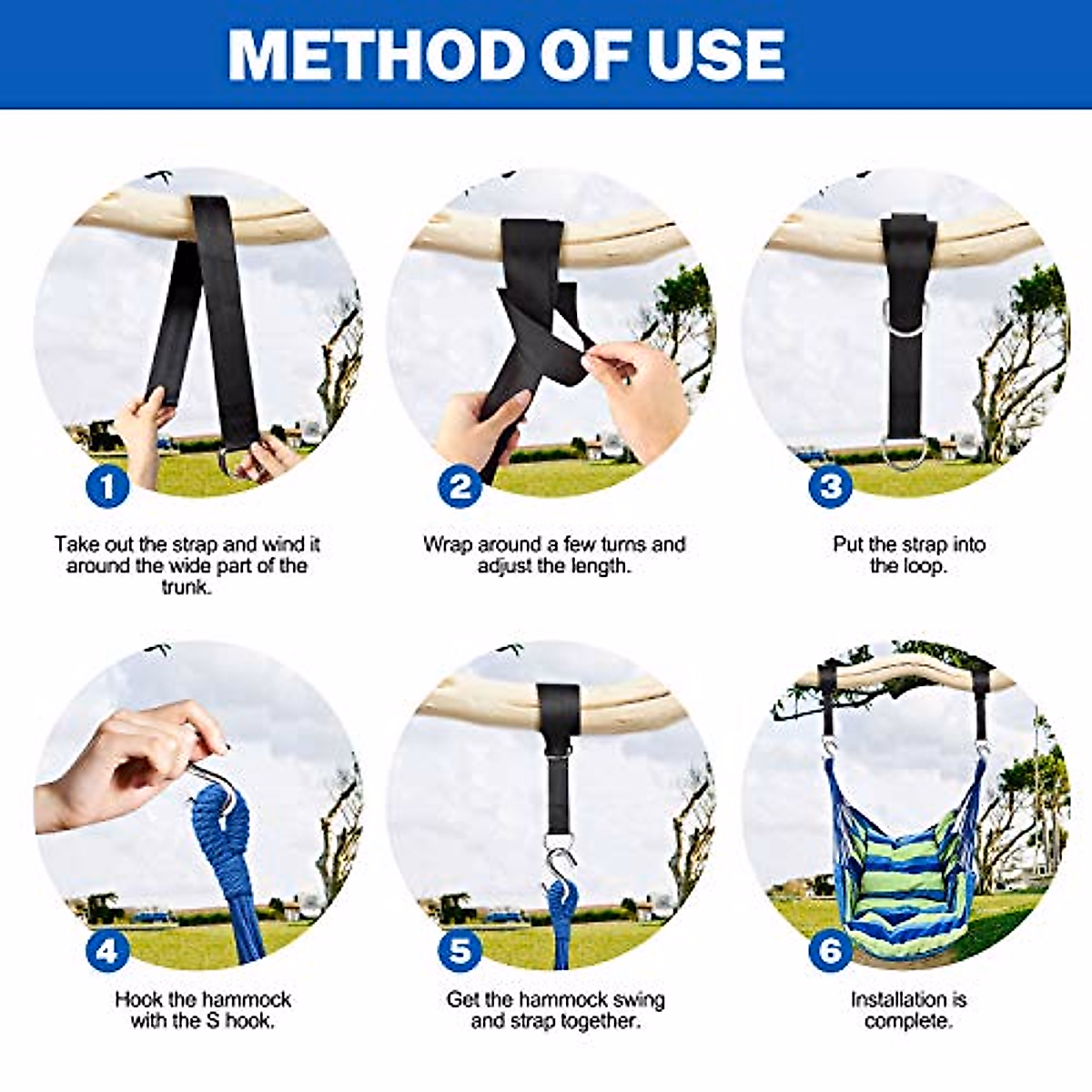 KPX Ourdoor Hanging Hammock Chair – Comfortable Tree Swing Chair Large Size 110X130cm （Without Pillows）- 330 Lbs Weight Capacity (Dark Gray)