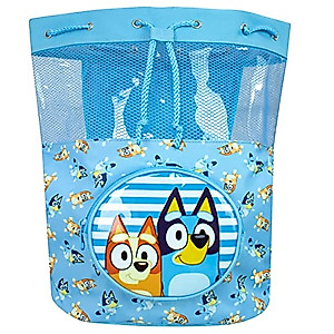 Bluey Swimming Bag Kids Beach Pool Swim Drawstring Backpack For Boys Or Girls Blue