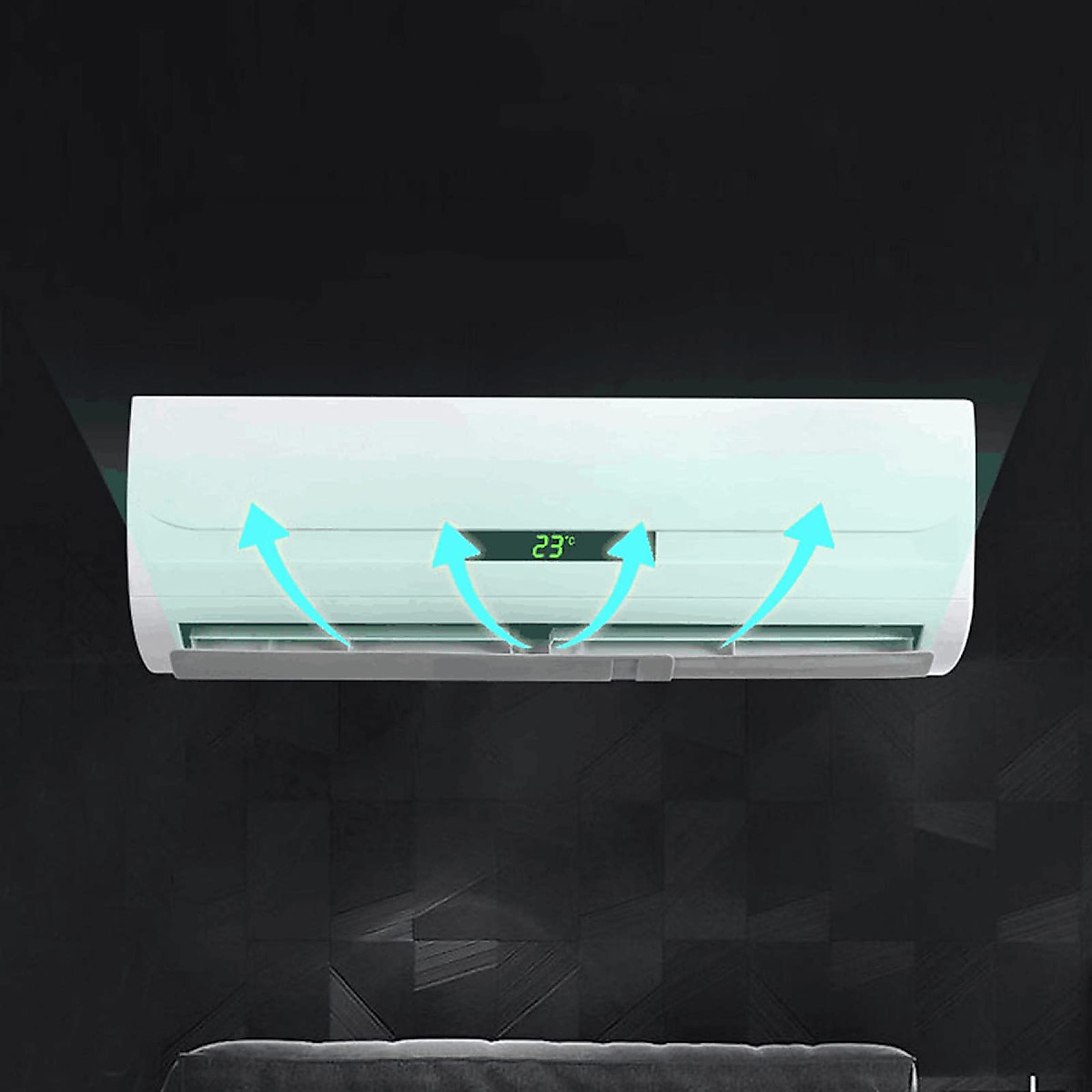 Adjustable Air Conditioner Deflector Air Deflector,Universal Home Office Retractable Air Conditioner Wind Shield Baffle Deflector,White