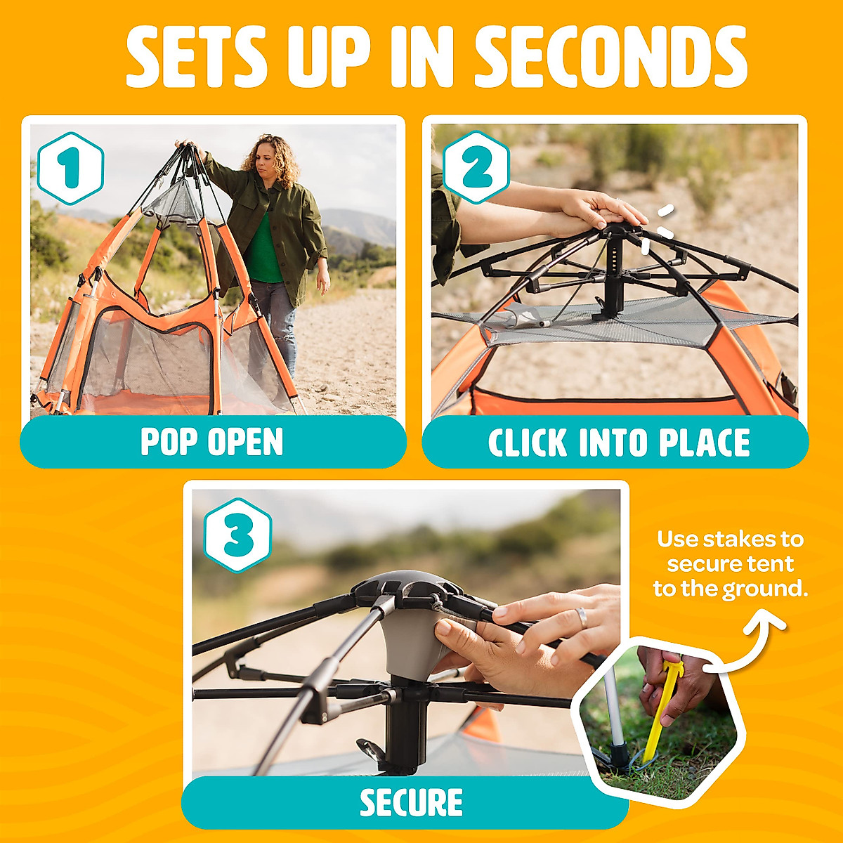 The Original POP 'N GO Premium Outdoor and Indoor Baby Playpen - Portable, Lightweight, Pop Up Pack and Play Toddler Play Yard w/Canopy and Travel Bag - Orange