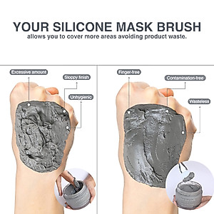 Infinitek Paris Silicone Face Mask Brush - Premium Skin Care Tool for Facial, Sleeping Masks, Mud Masks, and Body Lotion Application. White Facial Cleansing Mask Brush, and Face Mask Applicator