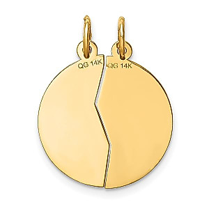 14K Yellow Gold Set Mizpah Coin Necklace Judaica Religious Pendant Israel Charm