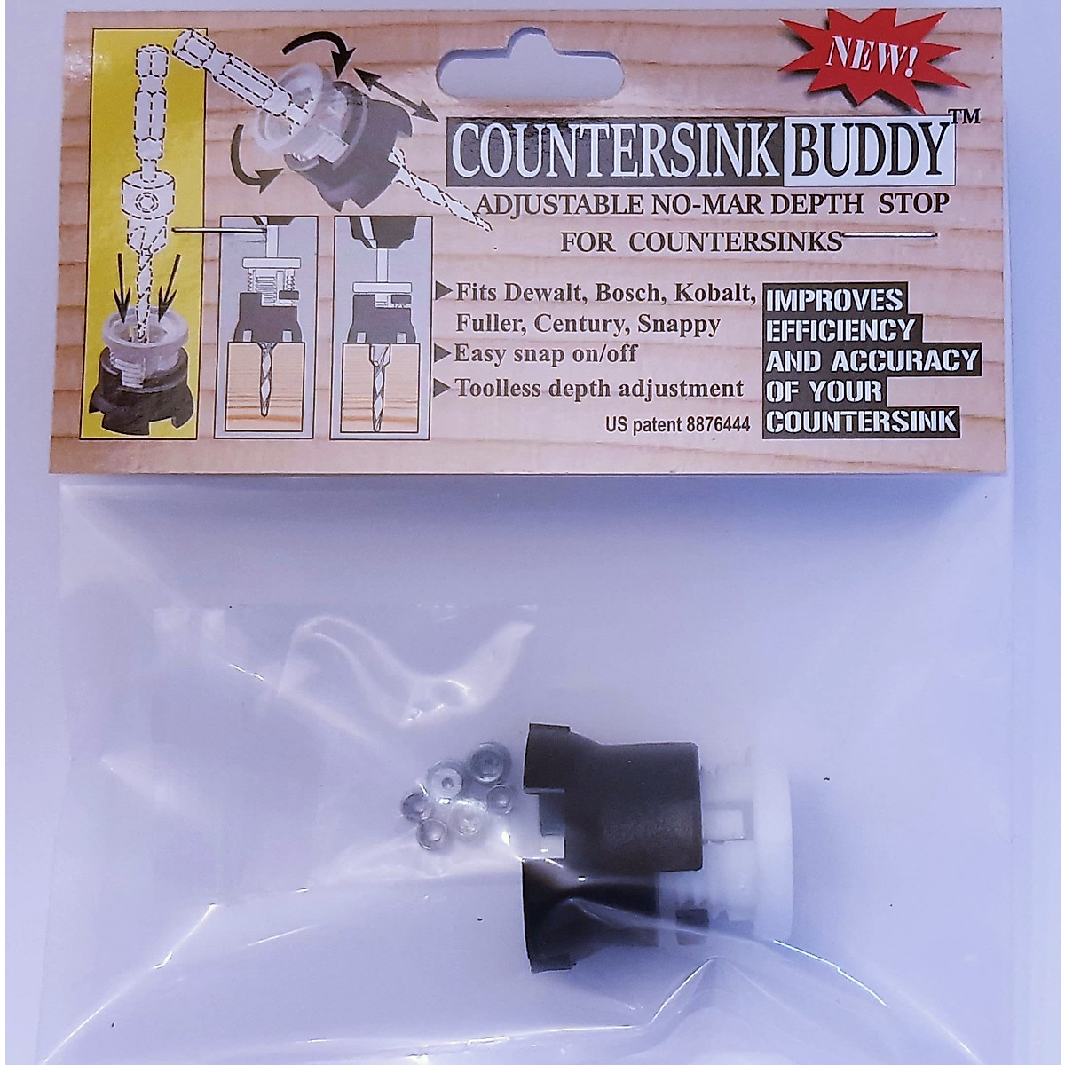 Countersink Buddy Adjustable Depth Stop Attachment for Countersink Drill Bits