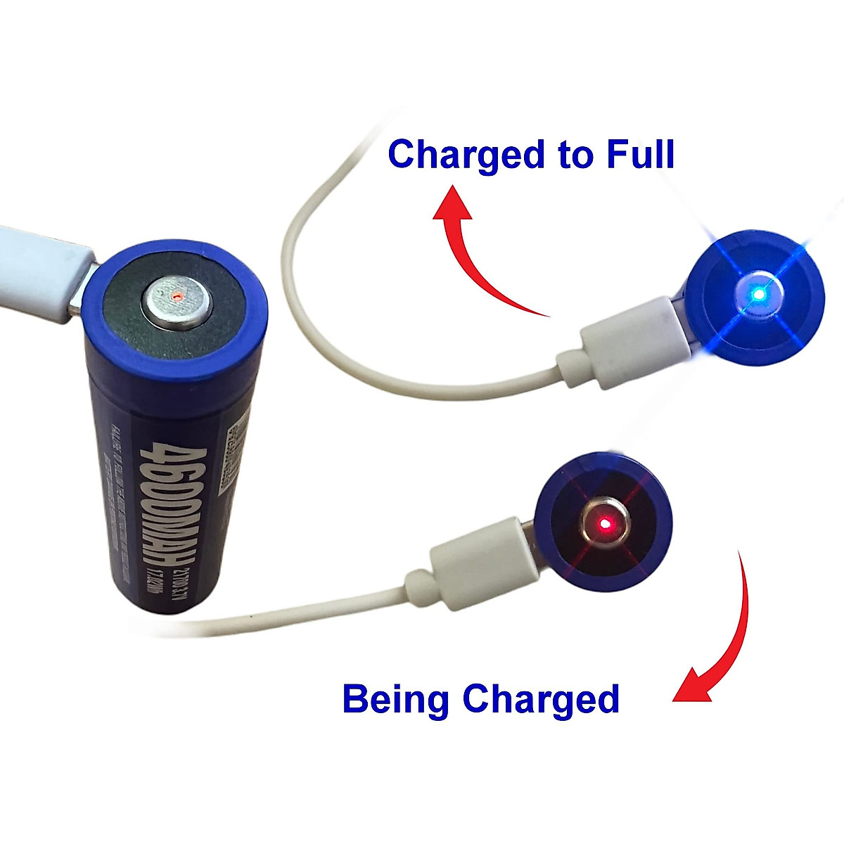 USB 21700 Charger Genuine IMREN4600-USB Rechargeable 3.7V Battery, 100% Real 4600mAh High Capacity(2 PCS)