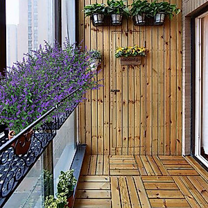 18 Pack Artificial Lavender Flowers Bouquet Fake Plants for Indoor Outdoor UV Resistant Plastic Flowers with Stems Decor Home ,Wedding, Party, Garden, Patio, Office, (Purple)