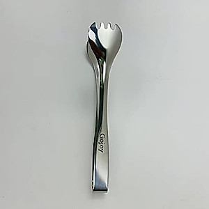 Gojoy Food Grade Stainless Steel ice Tongs, for ice and Other Foods, with Serrated Edges, 7.5 inches ice Tongs