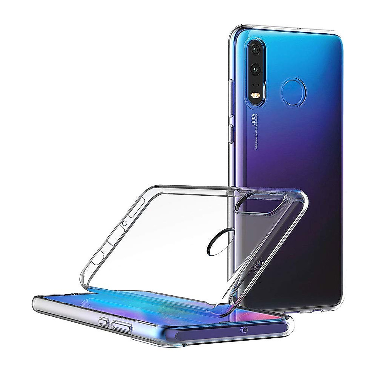 MaiJin Case for Huawei P30 Lite/Nova 4E (6.15 inch) Soft TPU Rubber Gel Bumper Transparent Back Cover