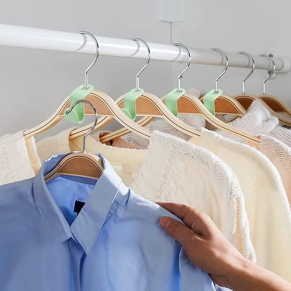 Hanger Hooks Hanger Organizer Cascading Clothes Hooks, Cascade Hangers to Create Up to 3X More Closet Space Connector Hooks Space Saving, Closet Organizer