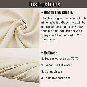 Chamois Cloth for Car - 35'' x 23.6'' (5.7 sq ft) - Extra Large Drying Towel Natural Shammy Towel Real Leather Washing Cloth Cleaning Towel Car Wipes