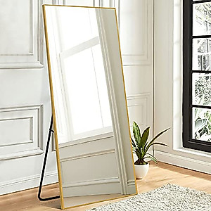 MIRUO 63"x20" Mirror Full Length Wall Mirror Floor & Full Length Mirrors for Wall Decor Living Room Wall-Mounted Mirrors Body Mirror Gold Mirror Large Mirror