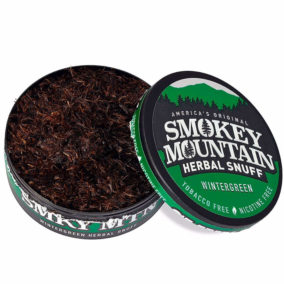 Smokey Mountain Herbal Long Cut – Wintergreen – 1 Can - Tobacco Free and Nicotine Free Snuff
