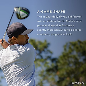 melin A-Game Crushed Hydro, Ocean, Men's Performance Adjustable Running Hat, Water-Resistant Fitted Baseball Cap, Running, Golf, or Workout Hats for Men & Women, Medium-Large