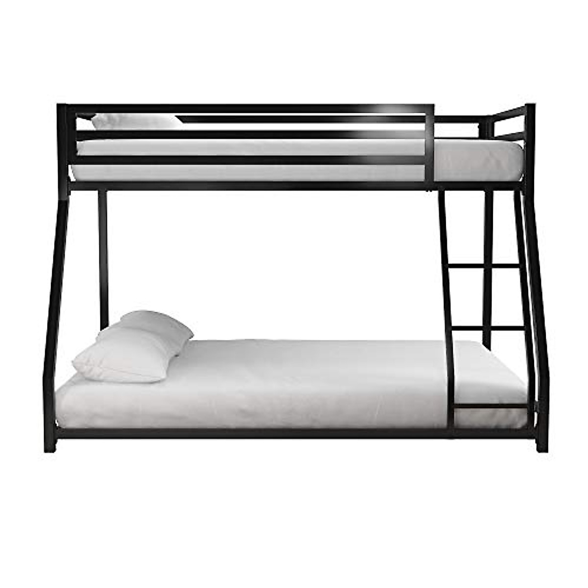 DHP Miles Metal Bunk Bed, Black, Twin over Full 77.5 inch L x 56.5 inch W x 54 inch H