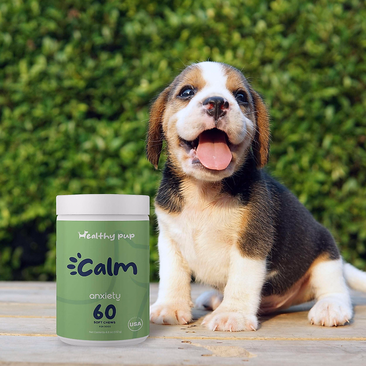 Calming Chews for Dogs with Melatonin - 60 Delicious Soft Treats for Dog Anxiety Relief for Large and Small Dogs - Includes Chamomile, Thiamine, L-Tryptophan - Promotes Rest and Relaxation