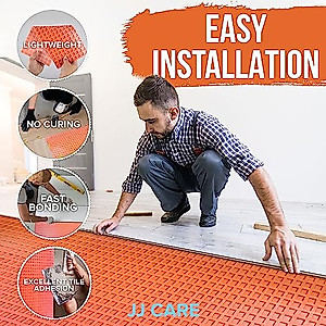 JJ CARE Uncoupling Membrane 1/8 Underlayment [3.3ft x 98.5ft / 323sq ft] - Anti-Fracture Tile Underlayment Roll, Crack Prevention Membrane, Uncoupling Membrane for Under Tile, Bathroom Wall & Floor