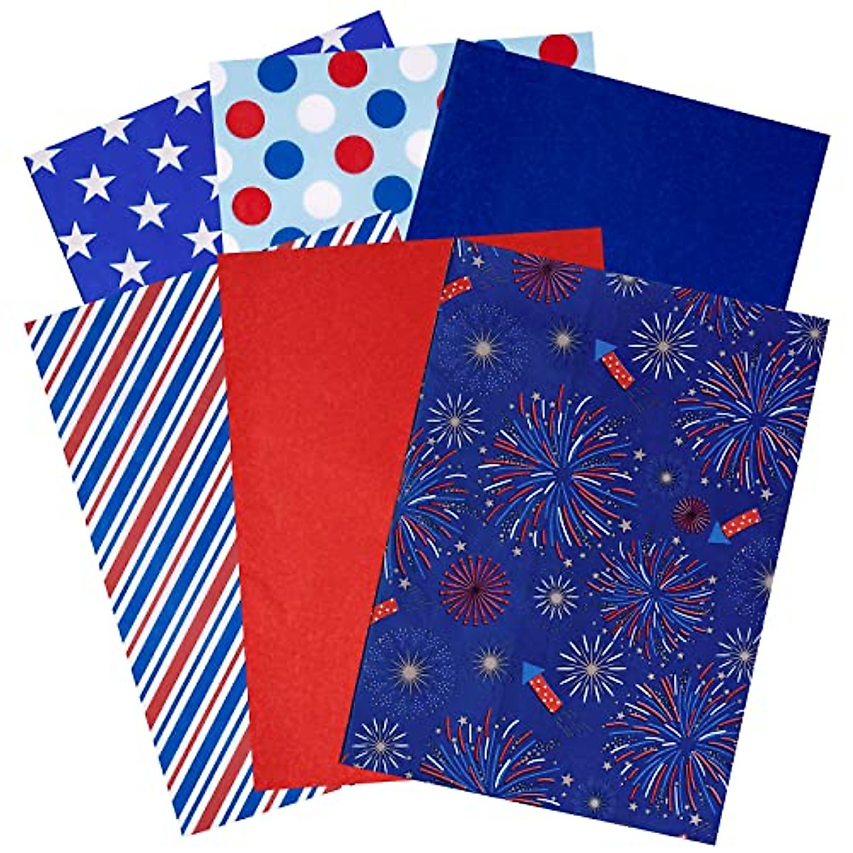WRAPAHOLIC Wrapping Tissue Paper - 60 Sheets 14 x 20 Inch Blue Red White Tissue Paper Bulk for Independence Day Gift Wrapping, Arts & Crafts, Packing and Decorations