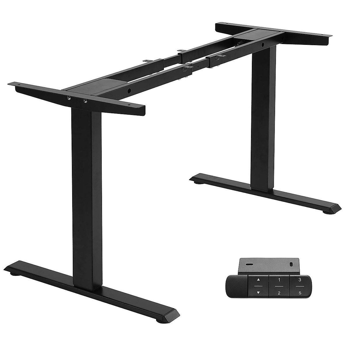 TOPSKY Dual Motor Electric Adjustable Standing Computer Desk for Home and Office (Black Frame only)