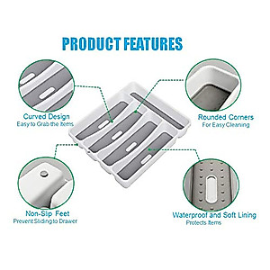 HMF DrawerStore Kitchen Drawer Organizer Tray for Cutlery,knives, Utensils and Gadgets Silverware Flatware Drawer Tray