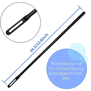 Hysagtek 4 Pieces Trumpet Snake Brush Cleaning Kit, Trumpet Brush Mouthpiece Brush Valve Casing Brush Flexible Brush with Cleaning Rod