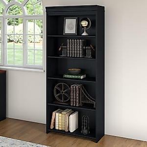 Bush Furniture Fairview Tall 5 Shelf Bookcase in Antique Black