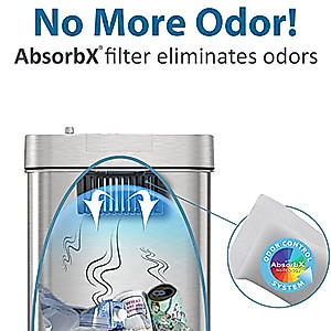 iTouchless Wings-Open Sensor Trash Can with AbsorbX Odor Filter & Pet-Proof Lid 68 Liter Automatic Touchless Kitchen Garbage Bin, Stainless Steel, 18 Gallon