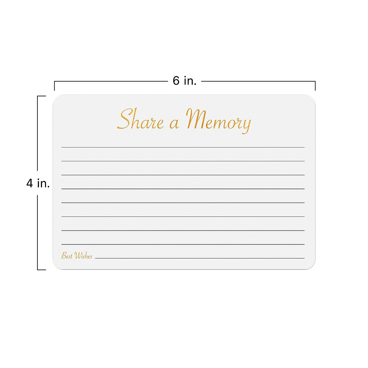 Sutter Signs Share A Memory Card (Pack of 50) | Elegant Guest Book 4x6 Cards for Celebration of Life, Funeral, Memorial, Graduation, Retirement, Birthday, Party Game