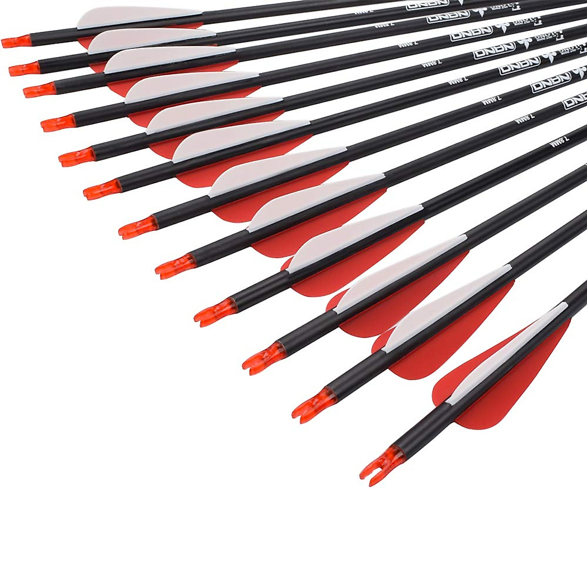 Archery Carbon Arrow Hunting Target Practice Arrows 30 Inch with Removable Tips for Compound & Recurve Bow 500 Spine 12PCS