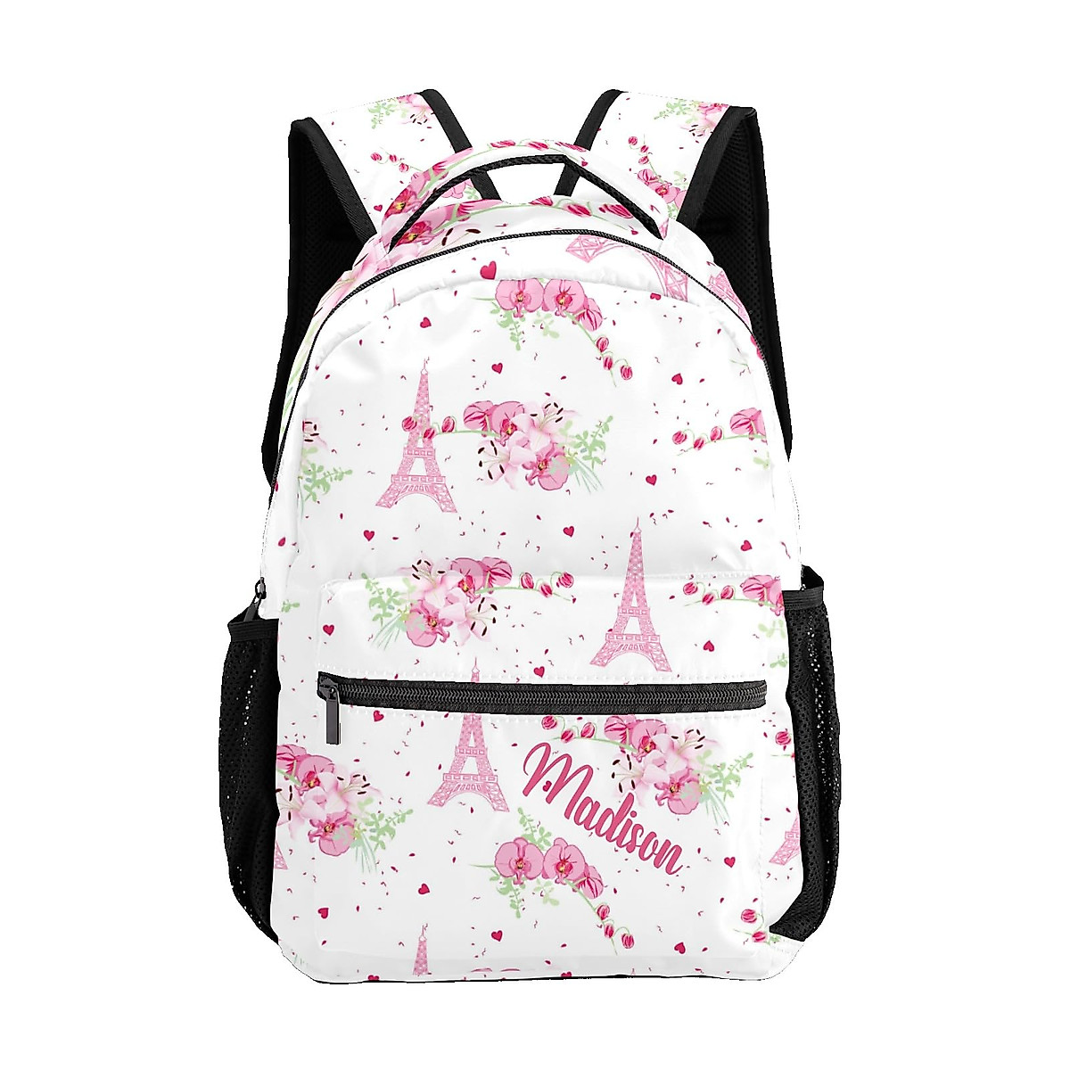 Liveweike Custom Kids Backpack,Romantic Pink Floral Personalized Kid's School Bookbags Bag for Gift Girl Boy Children