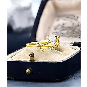 PRAYMOS Gold Rings for Women Trendy 925 Sterling Silver Leaf Rings Adjustable Thumb Rings Jewelry Rings