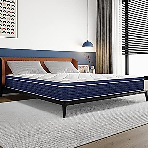Sdoodo Queen Mattress, 10 Inch Hybrid Mattress with Memory Foam and Individual Pocket Springs, Medium Firm, Mattress in a Box