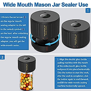 Electric Mason Jar Vacuum Sealer Kit for Wide Mouth and Regular Mouth Mason Jars
