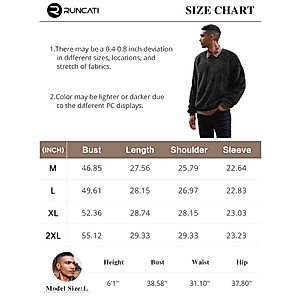 Runcati Mens Fuzzy Sherpa Sweatshirt Long Sleeve Fluffy Crew Neck Pullover Cozy Basic Unisex Fall Winter Warm Tops